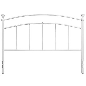 BizChair Decorative White Metal Queen Size Headboard