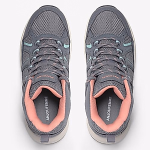 ANJOUFEMME Hiking Boots Women Waterproof Lightweight Outdoor Trekking Camping Trail Grey Hiking Boots Winter Ankel Hiking Boots