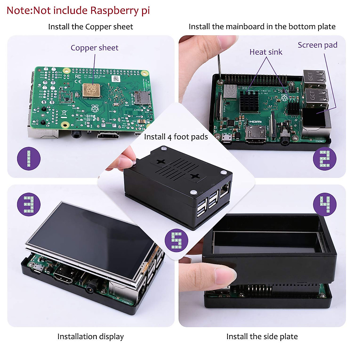 for Raspberry Pi 3B+ 3.5" TFT Touch Screen with Case, Touch Pen and Heat Sink, 320x480 Resolution LCD Display for Raspberry Pi 3 Model B, Pi 2 Model B & Pi Model B