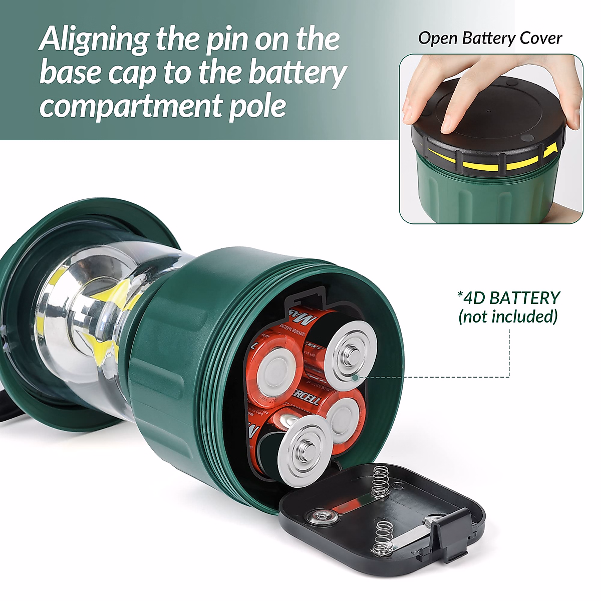 LED Camping Lantern, COB Battery Lantern 4D Batteries Powered 2500LM, Water Resistant Emergency Lantern for Power Outage, Hurricane, Hiking