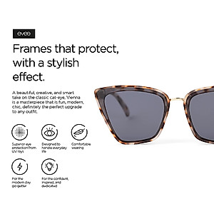 EVEE Polarized Trendy Fashion Cateye Sunglasses For Women with UV Protection Lens - (Vienna) (Tortoise)