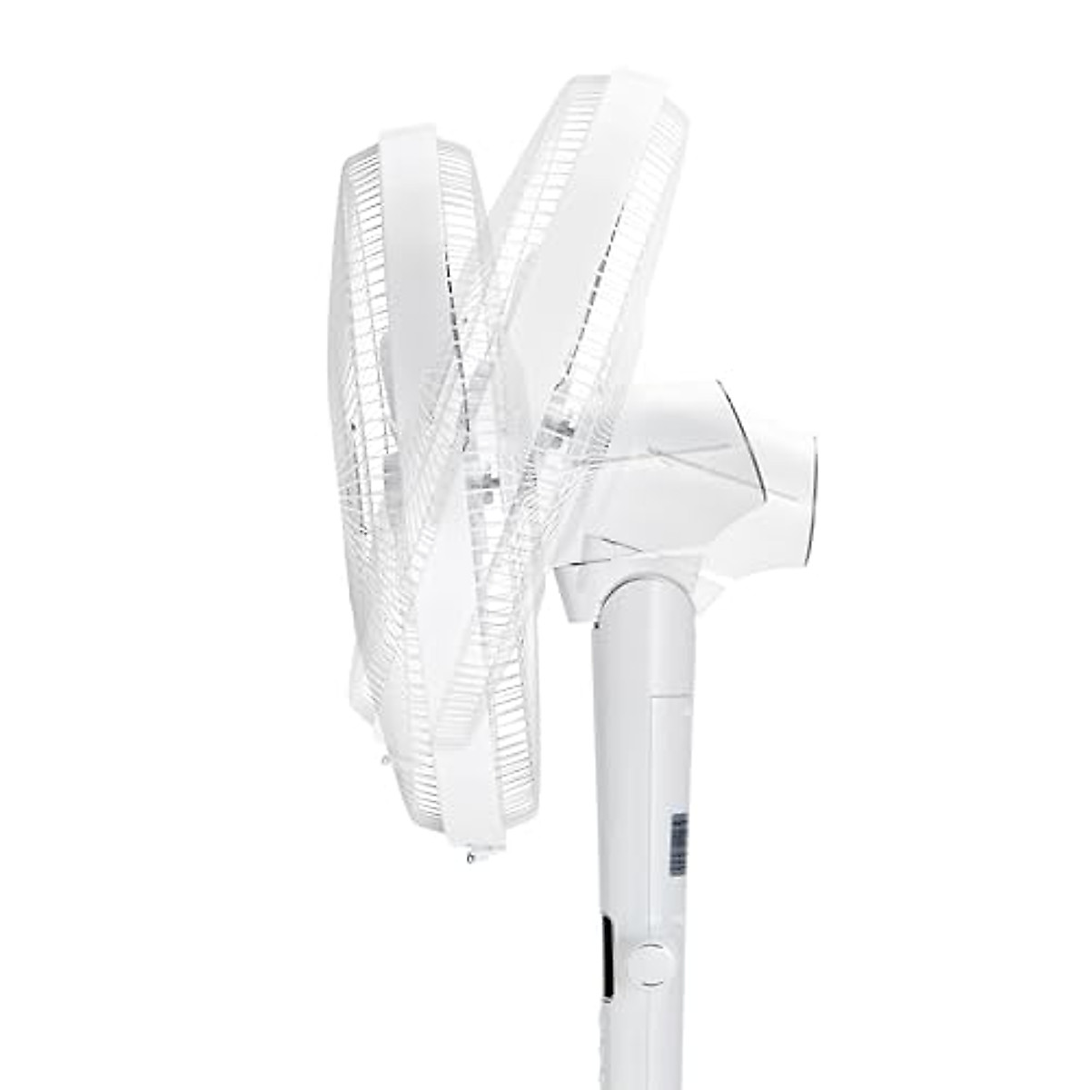 Amazon Basics 16-Inch 12-Speed Pedestal Floor Fan, Standing Fan for Home, with Oscillating Dual Blades, Remote Control, Ultra Quiet and Energy-Efficient DC Motor, Timer, Tilted Head, White