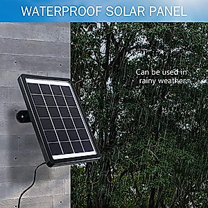 Solar Panel Compatible with Wyze Cam Outdoor, Silicone Solar Panel Powered for Surveillance Camera Outdoor Wireless, with 6V 3.5W Charging Compatible with Your WYZE Wireless Camera Outdoor (Black)