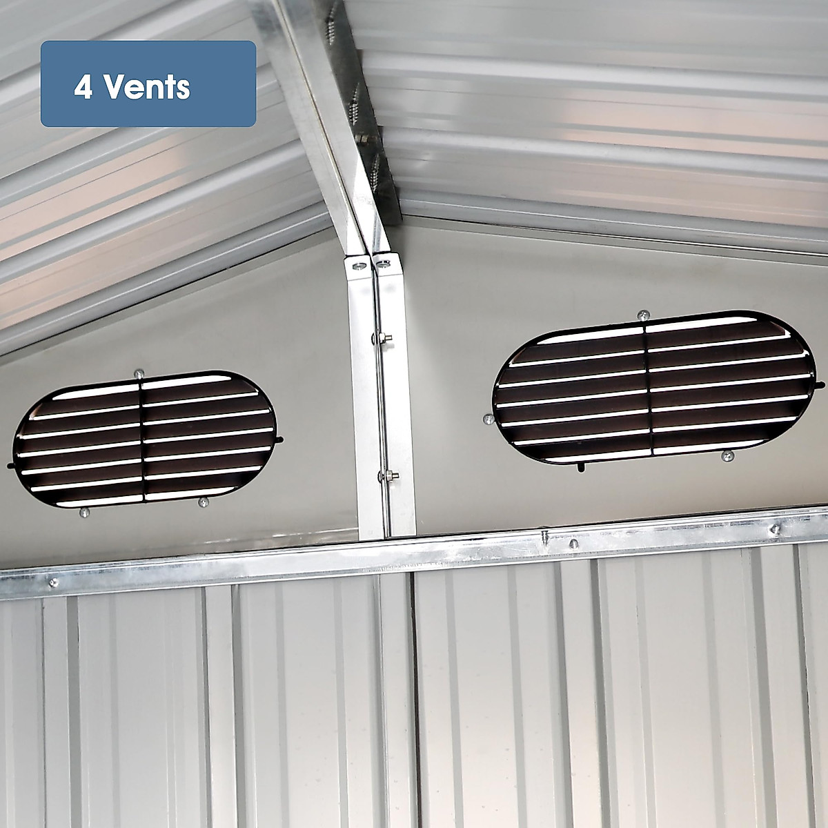 RITSU Outdoor Metal Storage Shed 20x10FT, Shed Backyard Utility Large Storage Shed with 2 Doors and 4 Vents, Metal Car Canopy Shelter for Car, Truck,Bike, Garbage Can, Tool, Lawnmower