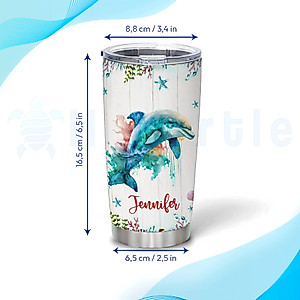 Hyturtle Personalized Gifts For Dolphin Lover - Just A Girl Who Loves Dolphins Custom Name Stainless Steel Tumbler 20oz With Lid - Idea Ocean Animal Lover Gifts For Women Girl On Birthday, Christmas