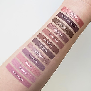 Aromi Tan Metallic Liquid Lipstick | Sepia Bronze Lip Color with Shimmery Finish, Vegan, Cruelty-free, Long-Lasting, Smudge-Proof, Handmade (Peachy Tan)