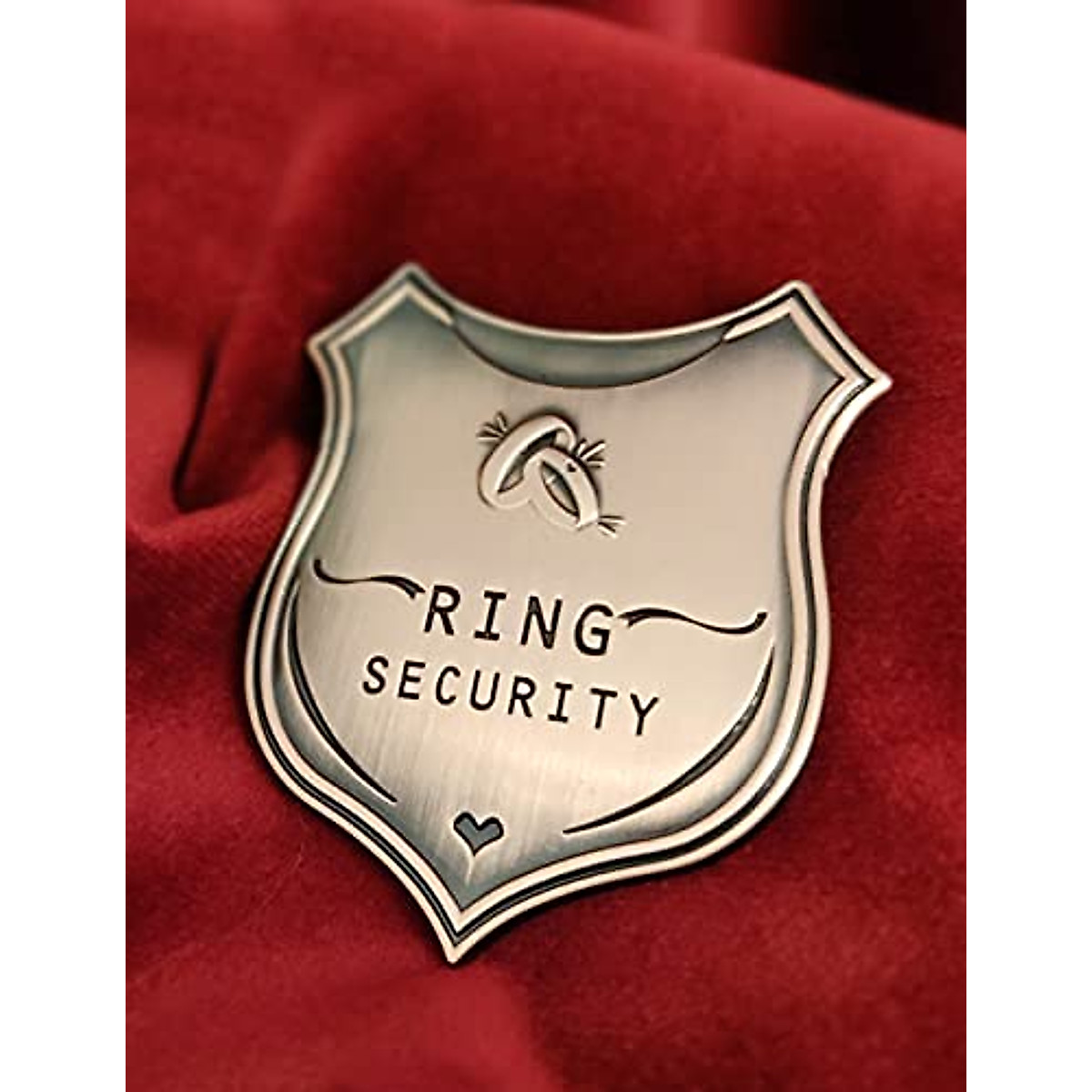 Ring Security Badge, Made of Metal, with Gift Box, Gift for Ring Bearer, Wedding Accessories for Boys (Champagne)