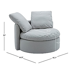 Amazon Brand – Stone & Beam Alende Deep Swivel Living Room Accent Chair, 46''W, Light Grey