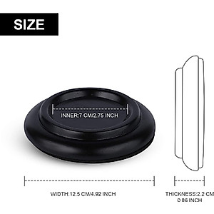 FameFame Solid Wood Piano Caster Piano Leg Floor Protectors, 3-Pack Grand Piano Caster Cups with Non-Slip & Anti-Noise Foam (Black)