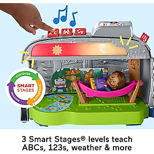 Fisher-Price Little People Toddler Toy Light-Up Learning Camper Playset with Smart Stages for Pretend Play Kids Ages 1+ Years​