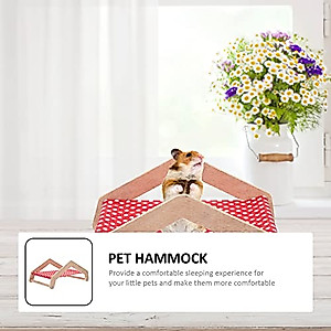 balacoo Ferret Hammock Wooden Elevated Pet Bed Cat and Dog Hammock Bed Elevated Cloth Bed Raised Pet Cot Hamster Sleeping Bed Pet Supplies Stuffed Hamster