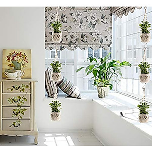 Selbst 3 Pack Macrame Plant Hangers Handwork Classic Rope 4 Legs for Wall or Air Hanging Holder Indoor Outdoor with 3 Hooks 70 Inch White