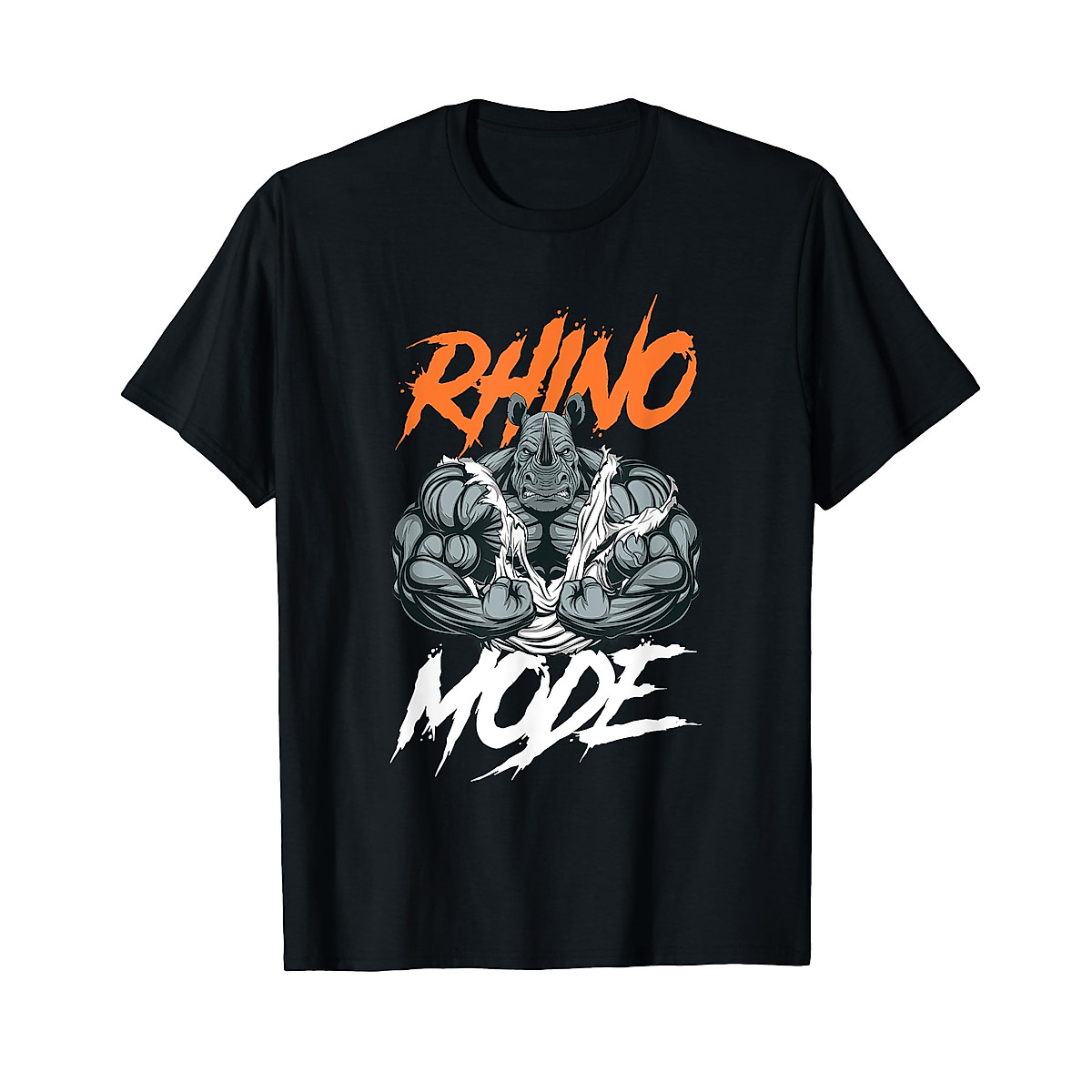 Funny Strong Rhino With Big Biceps Rhino Mode For Gym Lover T-Shirt