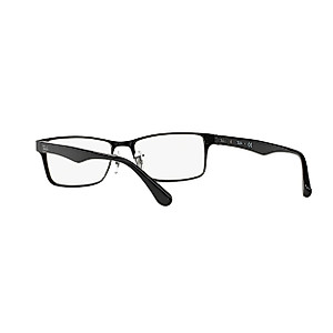 Ray-Ban RX6238 Square Prescription Eyeglass Frames, Black/Demo Lens, 55 mm