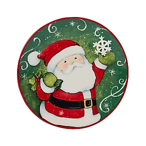 Certified International Holiday Magic Santa 6" Canape/Luncheon/Snack Plates, Set of 4