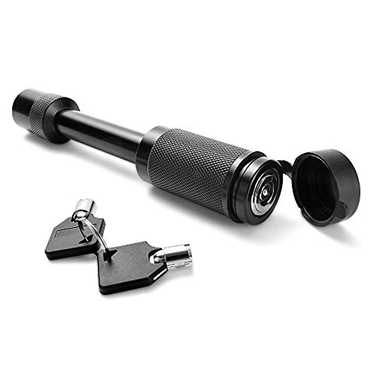 MICTUNING Heavy Duty 5/8 inch Trailer Hitch Lock - Upgraded Plum Blossom Lock Core Hitch Pin with 2 Keys and Rubber Cap for Class III IV 2 and 2-1/2 inch Hitch Receiver