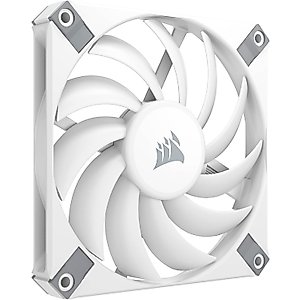 Corsair AF120 Slim, 120mm PWM Fluid Dynamic Bearing Fan (Thin Profile for Small-Form-Factor Cases, Low-Noise, Up to 2000 RPM, Zero RPM Mode Support, Universal 120x15mm Sizing) Single Pack, White