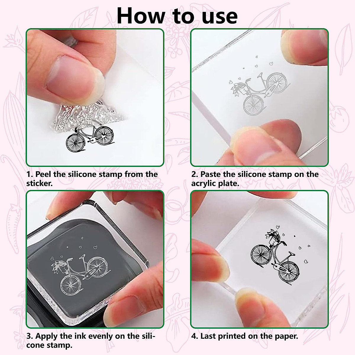 CRASPIRE Butterfly Clear Rubber Stamps Mailbox Grass Spring Bike Transparent Vintage Silicone Bicycle Seals Postmark Journaling Card Making DIY Scrapbooking Photo Album Decorative Film Frame