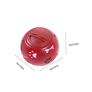 Interactive Food Dispensing Small Dog Toy, Treat Ball Pet Food Ball, Interactive Training Slow Feeder Toy Food Dispenser Slow Feeder for Small Dogs (Red)