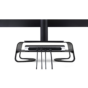 Twelve South Curve Riser Monitor Stand | Ergonomic Desktop Stand with Storage Shelf for iMac and Displays, Matte Black