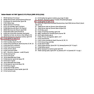 Weber 91360 Electronic Battery Igniter Kit for Spirit (2009-2012) Gas Grills