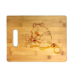 Pot Smoking Pals Cute Cuddly Trash Panda Raccoon Stoner Friend Laser Engraved Bamboo Cutting Board - Wedding, Housewarming, Anniversary, Birthday, Christmas, Gift