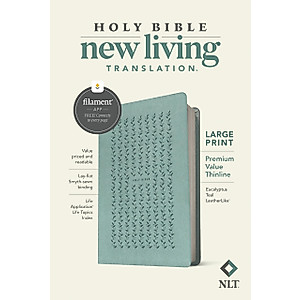 NLT Large Print Premium Value Thinline Bible, Filament-Enabled Edition (LeatherLike, Eucalyptus Teal)