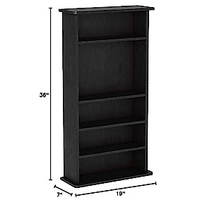 Atlantic Drawbridge Media Storage Cabinet - Organize optical media, up to 240 CD, or 108 DVD, or 132 BD/Video Games, Adjustable Shelves, PN 37935726 in Black