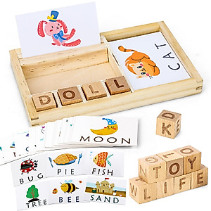 TOY Life Montessori Toys for 3-5 Year Old, Baby Alphabet Sight Words Flash Cards for Toddler, Reading Spelling Games, CVC Words for Kindergarten Preschool Learning & Education Activities Toys for Kids
