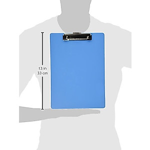 Officemate Plastic Clipboard, Letter Size, Arctic Blue (83048)