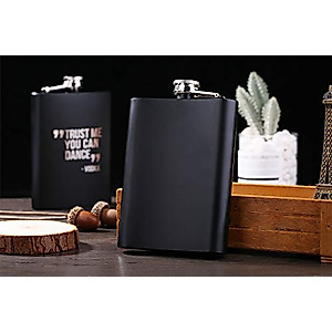 Personalized Flask Custom Flask | Engraved Any Text/Logo | 8 Oz Stainless Steel Pocket Hip Flask for Drinking | Wedding Gift for Groomsman, Dad | 2022 First Christmas