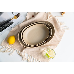 XUDREZ 3 Tier Fruit Basket for Kitchen Counter, 11"*8.6"*13" Ceramic Fruit Bowl for Kitchen Counter, Large Capacity Fruit Bowl Set with Holder, Bamboo Fruit Serving Tray (Porcelain)