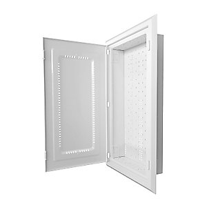 Benner-Nawman BN14304F 28" White Plastic WiFi-Friendly Foldable Structured Wiring Multi-Media Cabinet