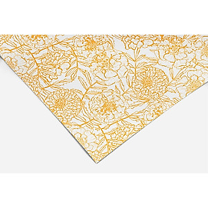 Yellow Outline Floral Contact Paper | Shelf Liner | Drawer Liner | Peel and Stick Paper 33 18in x 96in (8ft)