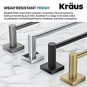 Kraus Ventus Glass Bathroom Shelf with Rail, Brushed Gold Finish, KEA-17745BG