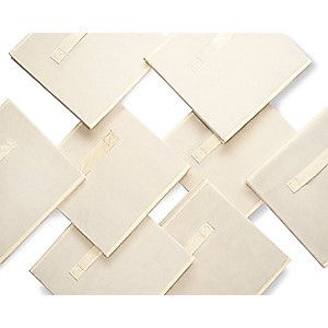 (8 PACK) Foldable storage boxes - Cube Basket storage bins - Beige collapsible