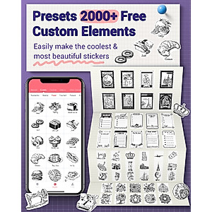 Memoking Inkless Sticker Printer - 300dpi M02Pro Thermal Mini Printer for Phone, Bluetooth Sticky Note Printer, Portable Pocket Printer Machine - Pink Mini Photo Printer for DIY, Study Notes