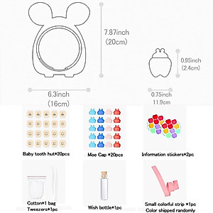 Ghims Tooth Fairy Box for Kids, Baby Tooth Keepsake Box, Tooth Holder Box for Boys and Girls, Baby Tooth Storage Organzier, Beech and Silicone Kids Tooth Convenient Storage Holder Gifts (Blue-Beech)