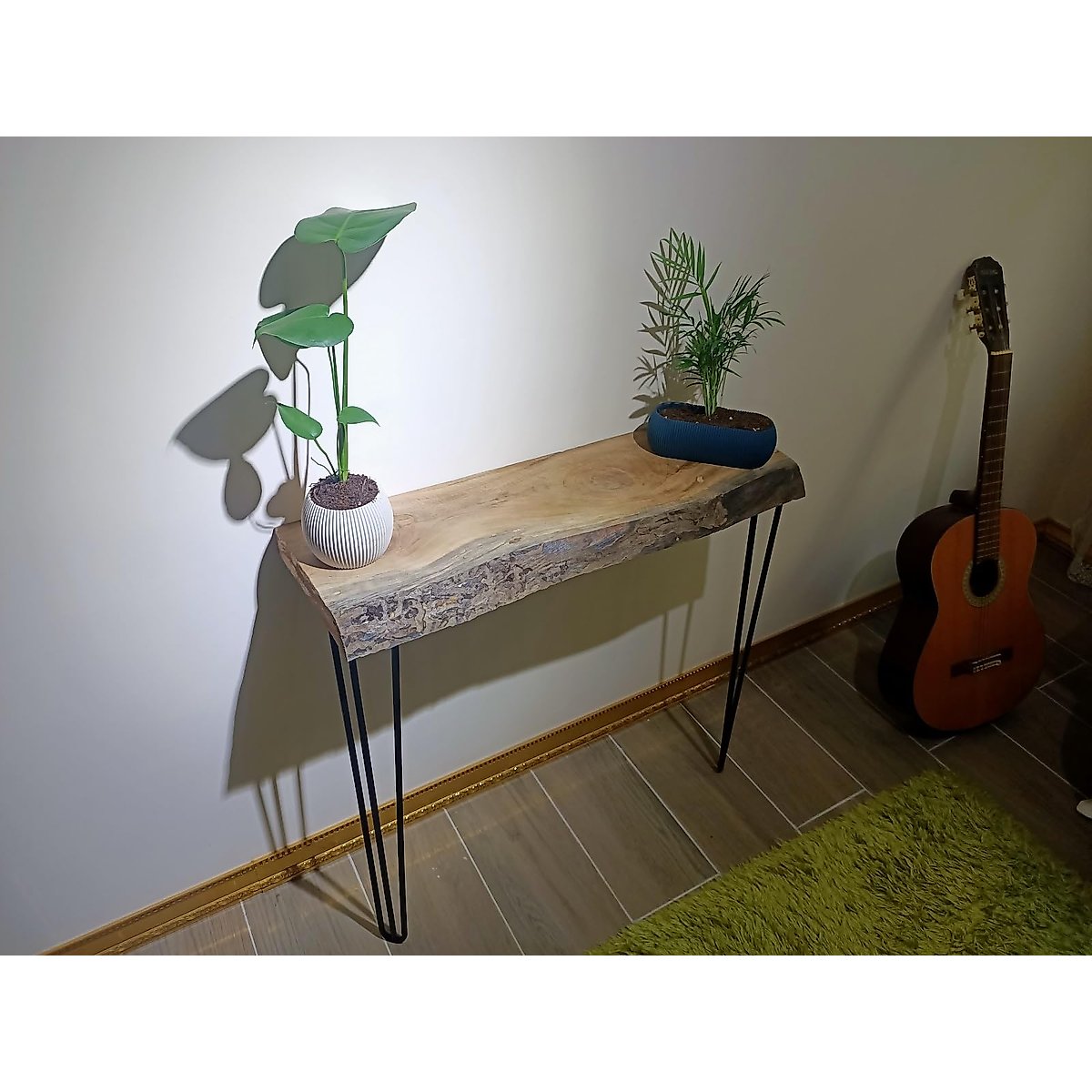 skilled hands Live Edge Console Table Rustic Entryway Table Natural Walnut Tree Solid Wood Sofa Table I (24 Inches)