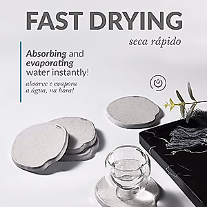 Momo Lifestyle Coasters for Drinks Drycup Stone Coaster Ultra Absorbent Made of diatomaceous Earth Ideal for Wooden and Coffee Table Non Scratch Condensation Drink Coasters (2 Pack)