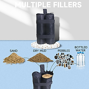 Inlun Outdoor Canopy Weights Leg Weights Sand Bags for Canopy, Patio Umbrella, Outdoor Furniture, 4pcs-Pack (Black)