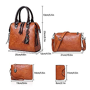4pcs Women Fashion Handbags Wallet Tote Bag Shoulder Bag Top Handle Satchel Purse Set