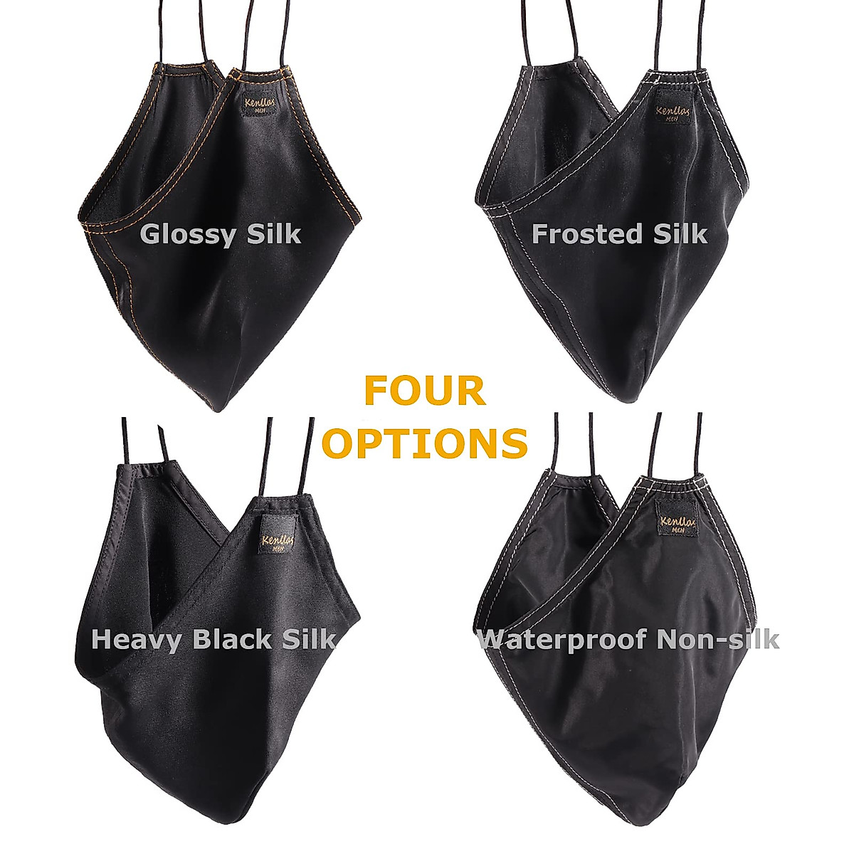 Kenllas Large Adjustable Beard Bandana - Beard Bonnet for Men, Breathable and Lightweight Facial Cover, Black Beard Bib for Nourishing Oil Balm Moisturizing Sleeping (Waterproof)