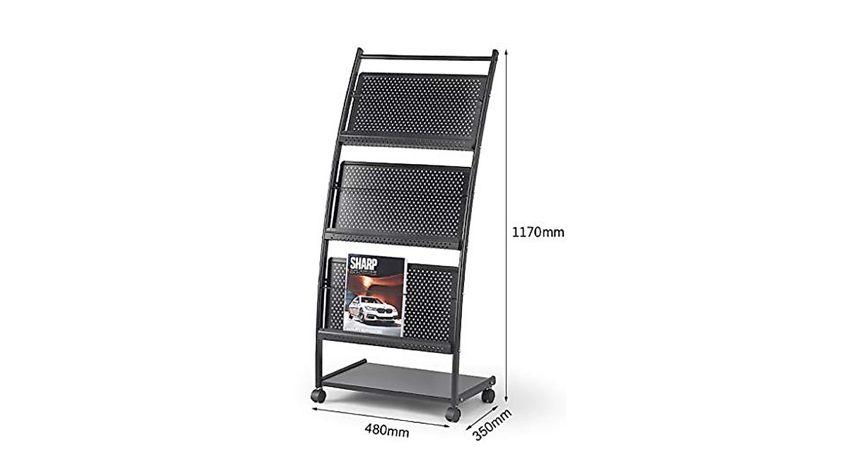 Stylish Magazine Rack with Universal Wheels