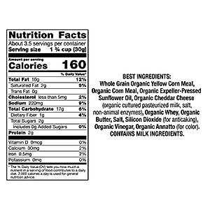 Annie's Organic Cheddar Cheesy Smiles, Baked Corn Puffs, 4 oz.