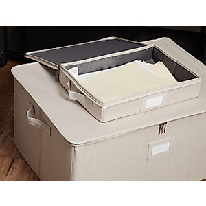 Covermates Keepsakes - Zip-Top Storage Box - Heavy Duty Polyester- Reinforced Handles - Stackable Design - Indoor Storage-Beige Heather