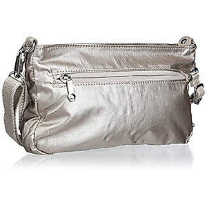 Kipling Women's Myrte Crossbody Handbag, Convertible Purse, Nylon Clutch and Waist Bag, Metallic Glow