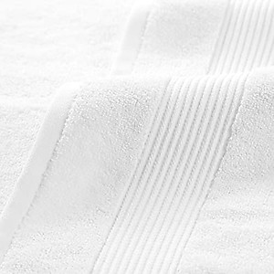 Arkwright Bath Towels Set of 4 - Super Soft 100% Cotton, 600 GSM Quick Dry & Absorbent, Luxury Bathroom Essentials for Hotels, Spa, Hosts, and Vacation Rentals, Dove White