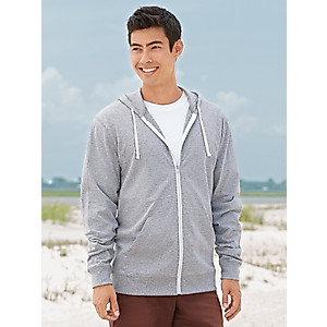Fruit of the Loom Men's Lightweight Cotton Full-Zip Hoodie, Admiral Blue, Small