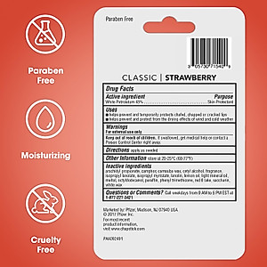 ChapStick Classic Strawberry Lip Balm, 6-Count – Tinted Lip Moisturizer, Juicy & Sweet, 0.15 Oz Ea